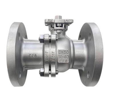 China CF8/CF8m/Carbon Steel Floating Type 2PC Flange Ball Valve voor water en brandveiligheid Te koop