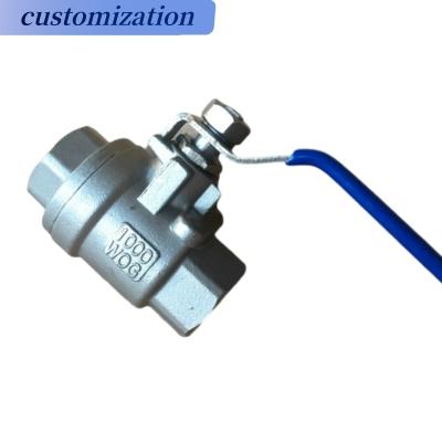 Cina Temperatura normale SS304/SS316 Valvola a sfera a due pezzi in acciaio inossidabile a filo 2PC in vendita