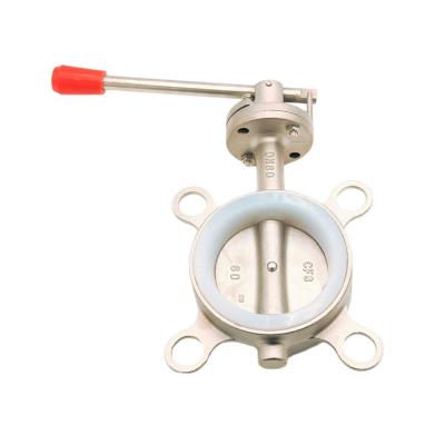 Cina 304 in acciaio inossidabile sanitario D71X Clamp manuale Valvola farfalla per il servizio personalizzato in vendita