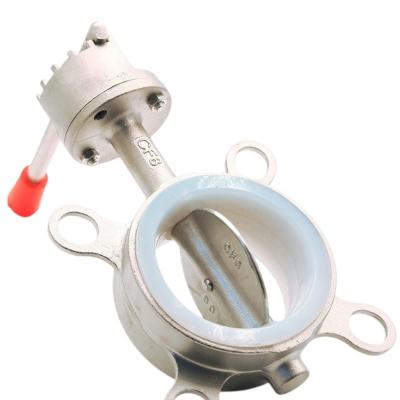 Cina 304 in acciaio inossidabile sanitario D71X Clamp manuale Valvola farfalla per il servizio personalizzato in vendita