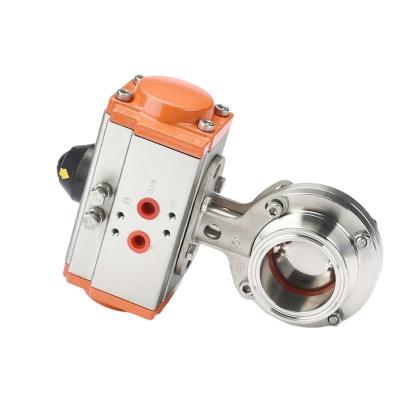 Cina DN25 a bassa temperatura 1 pollice Tri Clamp Pneumatico azionato Valvola Sanitaria farfalla in vendita