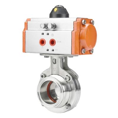 Cina DN25 a bassa temperatura 1 pollice Tri Clamp Pneumatico azionato Valvola Sanitaria farfalla in vendita
