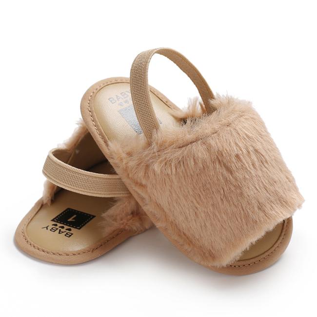 2021 Newborn Infant Casual Walking Shoes Toddler Fur Imitation Girls Summer Sandal
