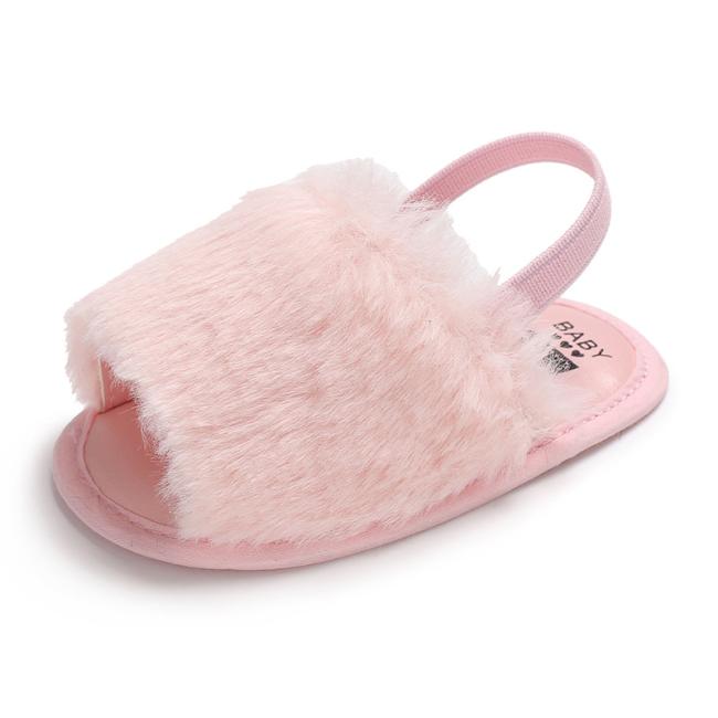 2021 Newborn Infant Casual Walking Shoes Toddler Fur Imitation Girls Summer Sandal