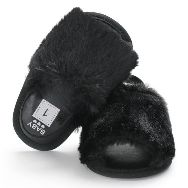 2021 Newborn Infant Casual Walking Shoes Toddler Fur Imitation Girls Summer Sandal