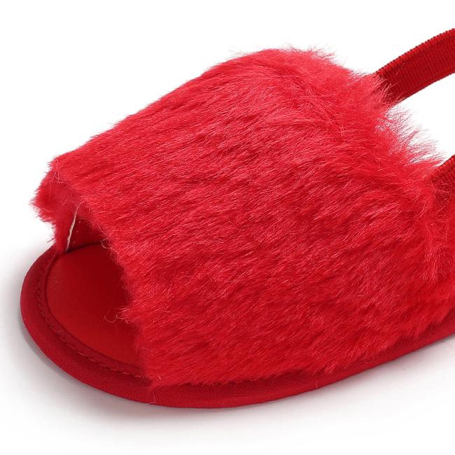 2021 Newborn Infant Casual Walking Shoes Toddler Fur Imitation Girls Summer Sandal