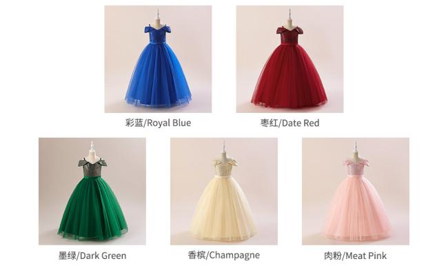 Lovely Kids Party Wear Elegant Baby Clothing Clothes Dots Smocked Wedding Little Girl Dress