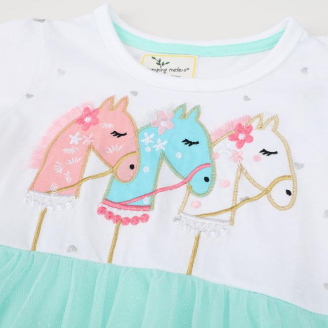 Girls Rainbow Tulle Dress Long-Sleeve Children Cute Dress Casual Dress 2-7y