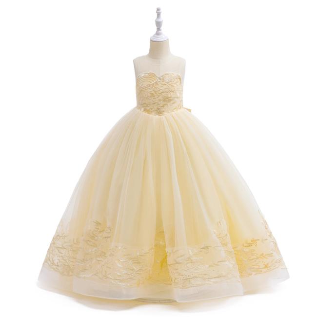 Wholesale Baby Clothes Girls Party Garment Ball Gown Dress Princess Back-Long Party Dress