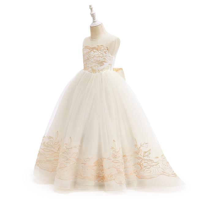 Wholesale Baby Clothes Girls Party Garment Ball Gown Dress Princess Back-Long Party Dress