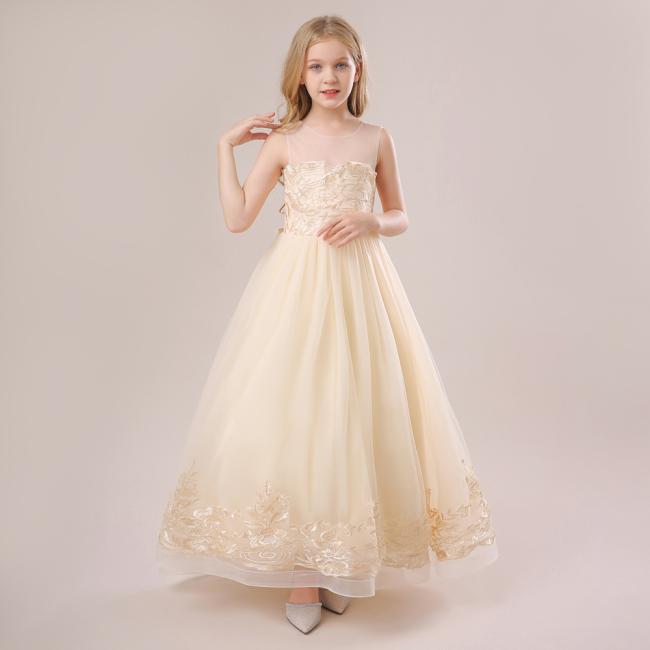 Wholesale Baby Clothes Girls Party Garment Ball Gown Dress Princess Back-Long Party Dress