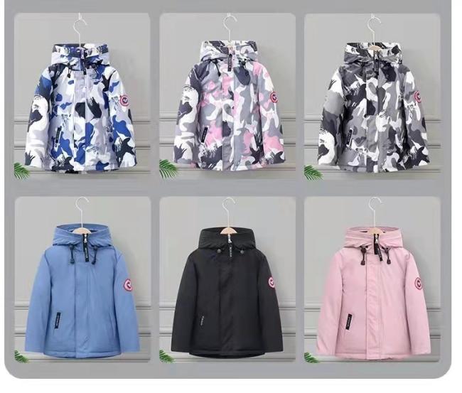 New Children&prime; S Winter Down Coat for Girls and Boys Clothes Waterproof Outdoor Hooded Coat