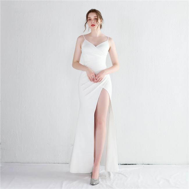 Evening Party Prom Women Dress Sequin Slim Sheath Women Spaghetti Strap Wedding Dress China OEM High Quality