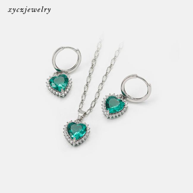 2021 New Earring Copper Platinum Plating Gold Plating with Heart Zircon