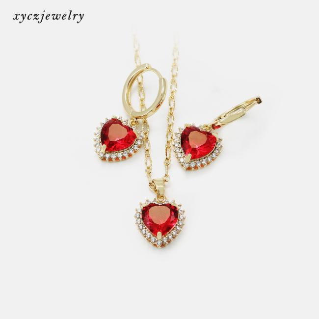 2021 New Earring Copper Platinum Plating Gold Plating with Heart Zircon