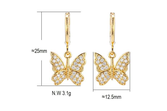 2021 New Earring Copper Platinum Plating Gold Plating Butterfly Design
