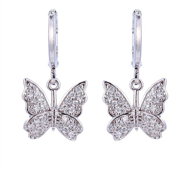 2021 New Earring Copper Platinum Plating Gold Plating Butterfly Design