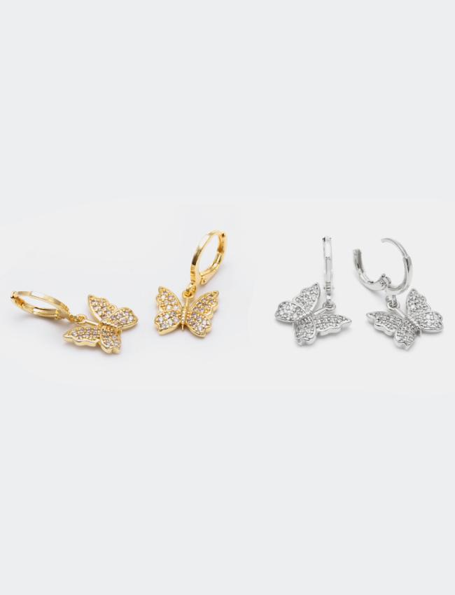2021 New Earring Copper Platinum Plating Gold Plating Butterfly Design