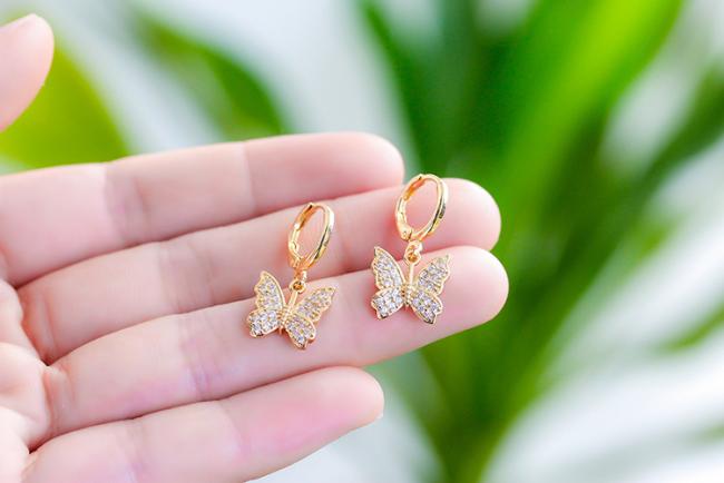 2021 New Earring Copper Platinum Plating Gold Plating Butterfly Design