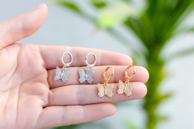 2021 New Earring Copper Platinum Plating Gold Plating Butterfly Design