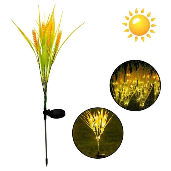 Garden Decoration LED Solar Simulation Rice Colorful Lights Solar Flower Landscape Courtyard Lawn Lamp
