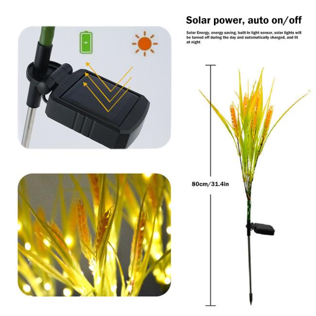 Garden Decoration LED Solar Simulation Rice Colorful Lights Solar Flower Landscape Courtyard Lawn Lamp