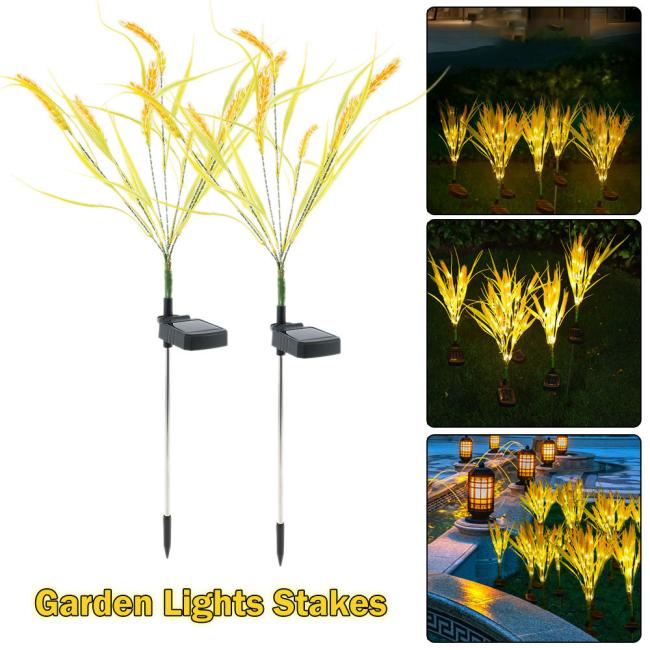 Garden Decoration LED Solar Simulation Rice Colorful Lights Solar Flower Landscape Courtyard Lawn Lamp