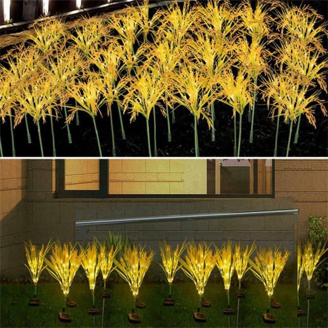 Garden Decoration LED Solar Simulation Rice Colorful Lights Solar Flower Landscape Courtyard Lawn Lamp