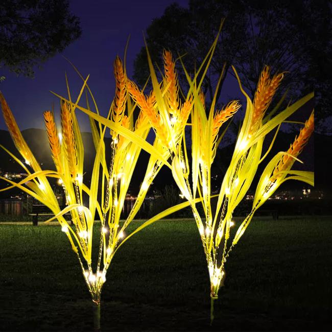 Garden Decoration LED Solar Simulation Rice Colorful Lights Solar Flower Landscape Courtyard Lawn Lamp