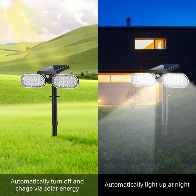 New Design Solar Outdoor LED Lighting Spotlight Solar Powered Garden Light with Motion Sensor 2021