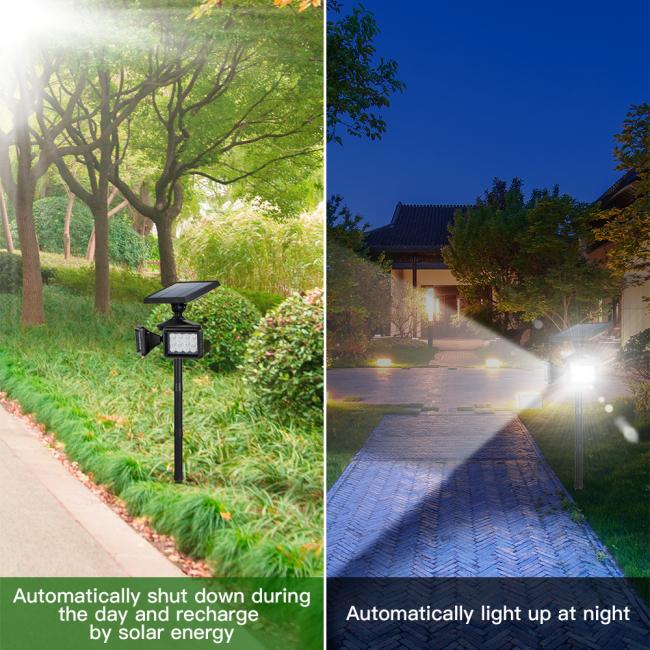 New Arrival 24 LED Solar Spotlight Double Heads Lawn Light Outdoor Garden Solar LED Spike Spot Lights 2021