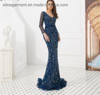 Quality High Quality Mermaid Long Sleeves Sequined Beading Evening Dress Sex Ball Dress for sale