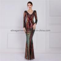 Quality Sequined Sex Beading Ball Dress Luxury V Neck Evening Party Dress Mermaid for sale