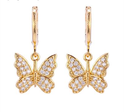 China 2021 New Earring Copper Platinum Plating Gold Plating Butterfly Design for sale