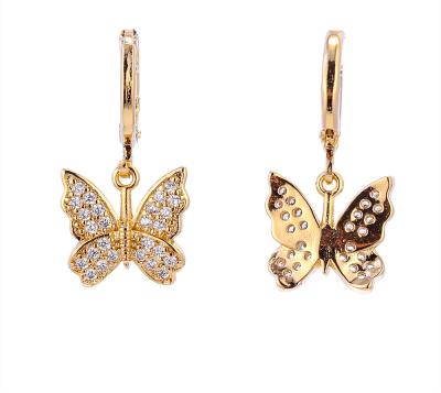 China 2021 New Earring Copper Platinum Plating Gold Plating Butterfly Design for sale