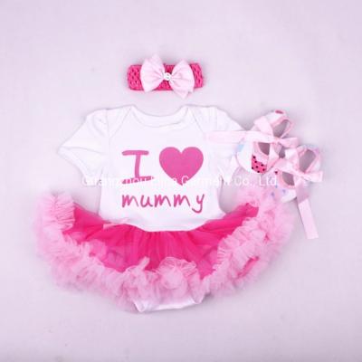 Quality 2021 Hot Selling Baby Girl Cotton Romper Set Newborn Baby Wear Sweet Suit Shoes for sale