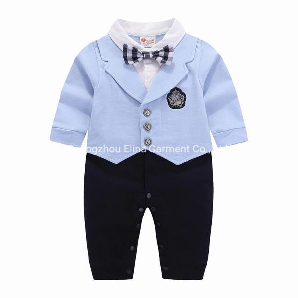 Quality 2021 Hot Selling Gentleman Long-Sleeved Handsome Knitted Cotton Romper Baby Boys Wear for sale