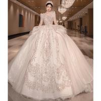Quality Customized OEM High Quality Wedding Dress Bridal Dress Shine Stone Lace Dress for sale