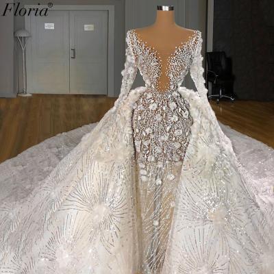 China OEM High Quality Wedding Dress Bridal Dress Customized Party Gown Detachable Dress for sale
