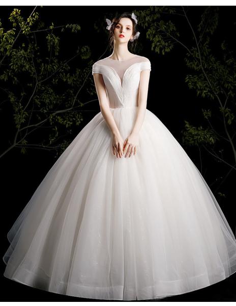 Quality 2021 New Hot Western Strapless Bridal Dress Lace Wedding Dress Bride Gowns Trailing Vestido De Noiva for sale