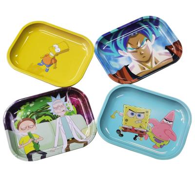 China 18 x 14 cm Food Serving Tray Custom Rolling Tray Tobacco Wholesale High Quality Custom Metal Ashtray China Tray for sale