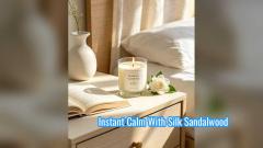 Silk Sandalwood Candle for Deep Relaxation and Calm