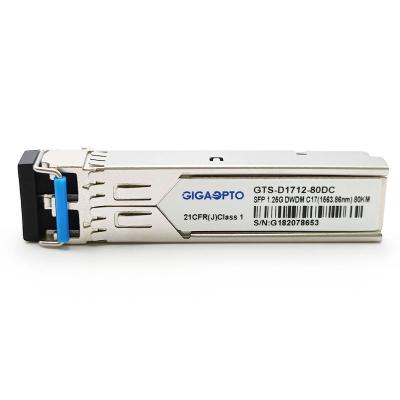 中国 1.25Gbps SFP 80km C17~C61 1000BASE-DWDM 100GHzのトランシーバー モジュールDOM SMFの二重LC 販売のため