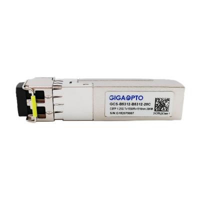 Cina Singola fibra di 1.25G BIDI CSFP del modulo doppio del ricetrasmettitore LX TX1550nm RX1310nm SMF 20km Sfp in vendita