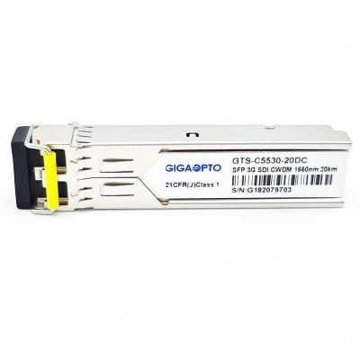 中国 3G SDI HDビデオCWDM SFPのトランシーバー モジュール1270~1610nmは20KM LC DOM MSA Pinを運ぶ 販売のため