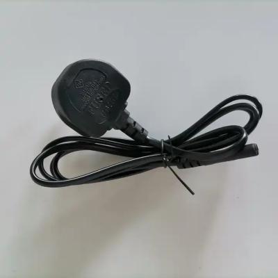 China XianDa Swivel Ac UK 2 Pin Plug To IEC C7 Connector Euro plug Power Cable Electrical Extension Cord AC UK Power Cord for sale