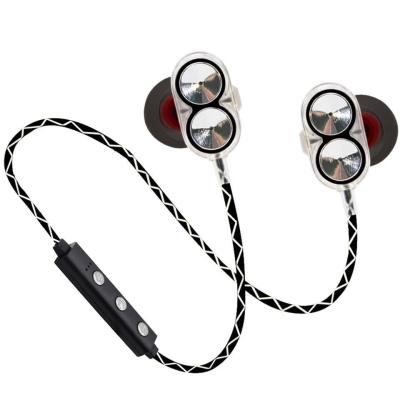 China VIDAR Dual Drivers Speakers necklace Earphones with Mic Suitable for iPhone and Android Devices Silver & Gloden colors for sale