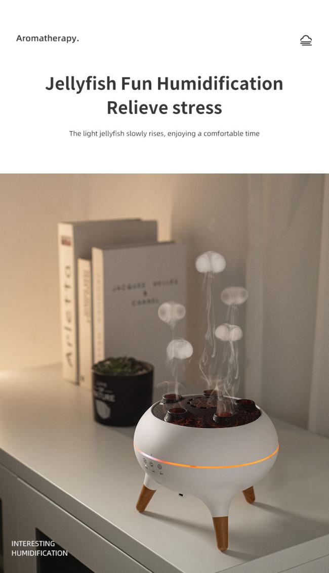 Aromatherapy diffuser in use showing mist output