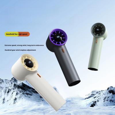 China Handheld Digital Display Mini Portable Fan with 2000mAh Battery and 100 Speed Settings for sale