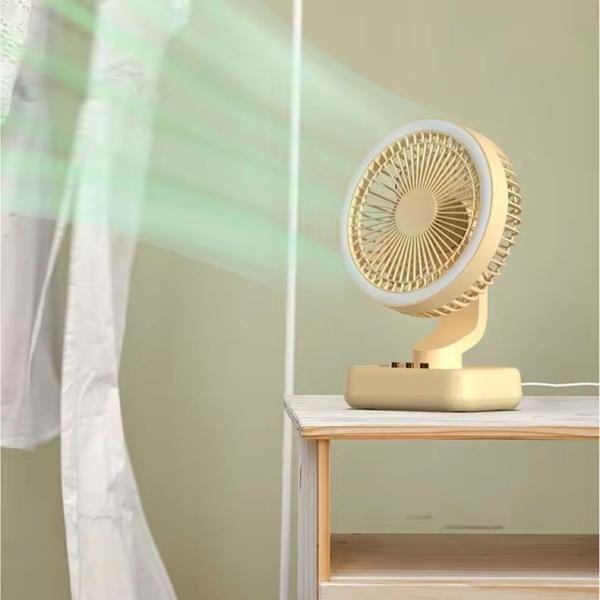 Quality Quiet Cooling 3 Speed Portable Desk Fan With LED Light Home Or Office Use for sale